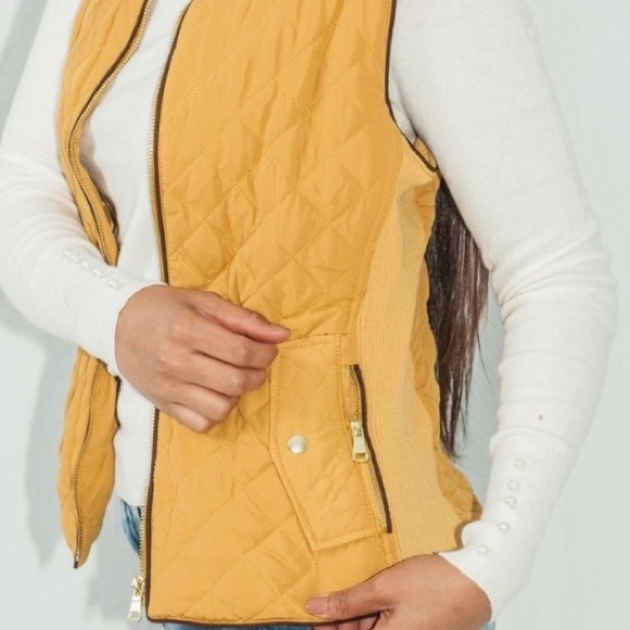Love Tree | Jackets & Coats | Quilted Vest In Mustard | Poshmark